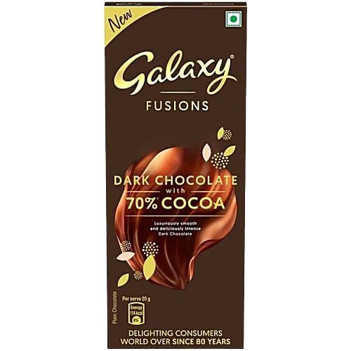 Buy Galaxy Fusions Dark Chocolate with 70% Cocoa, 110 gm | 19 Minutes ...
