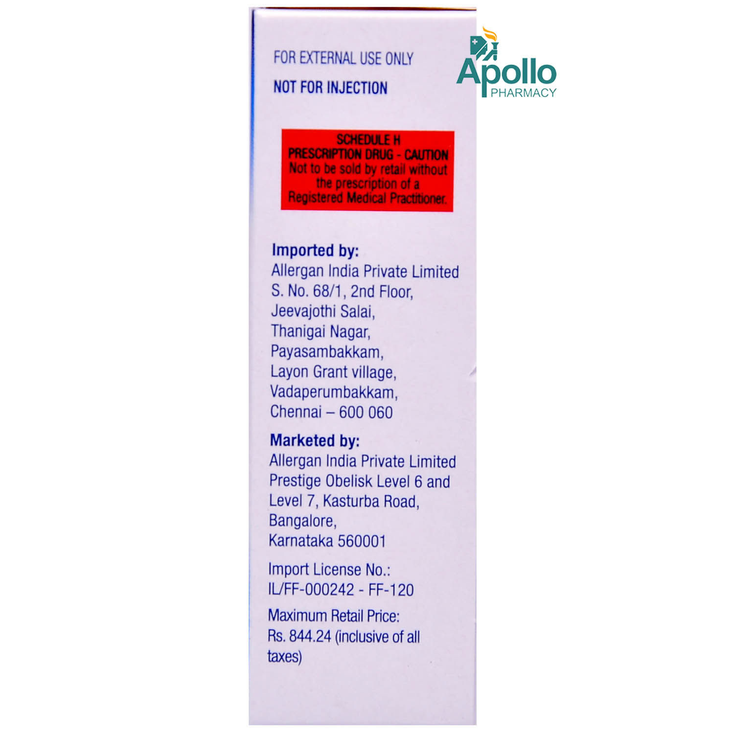 Ganfort Eye Drops 3 ml | Uses, Side Effects, Price | Apollo Pharmacy