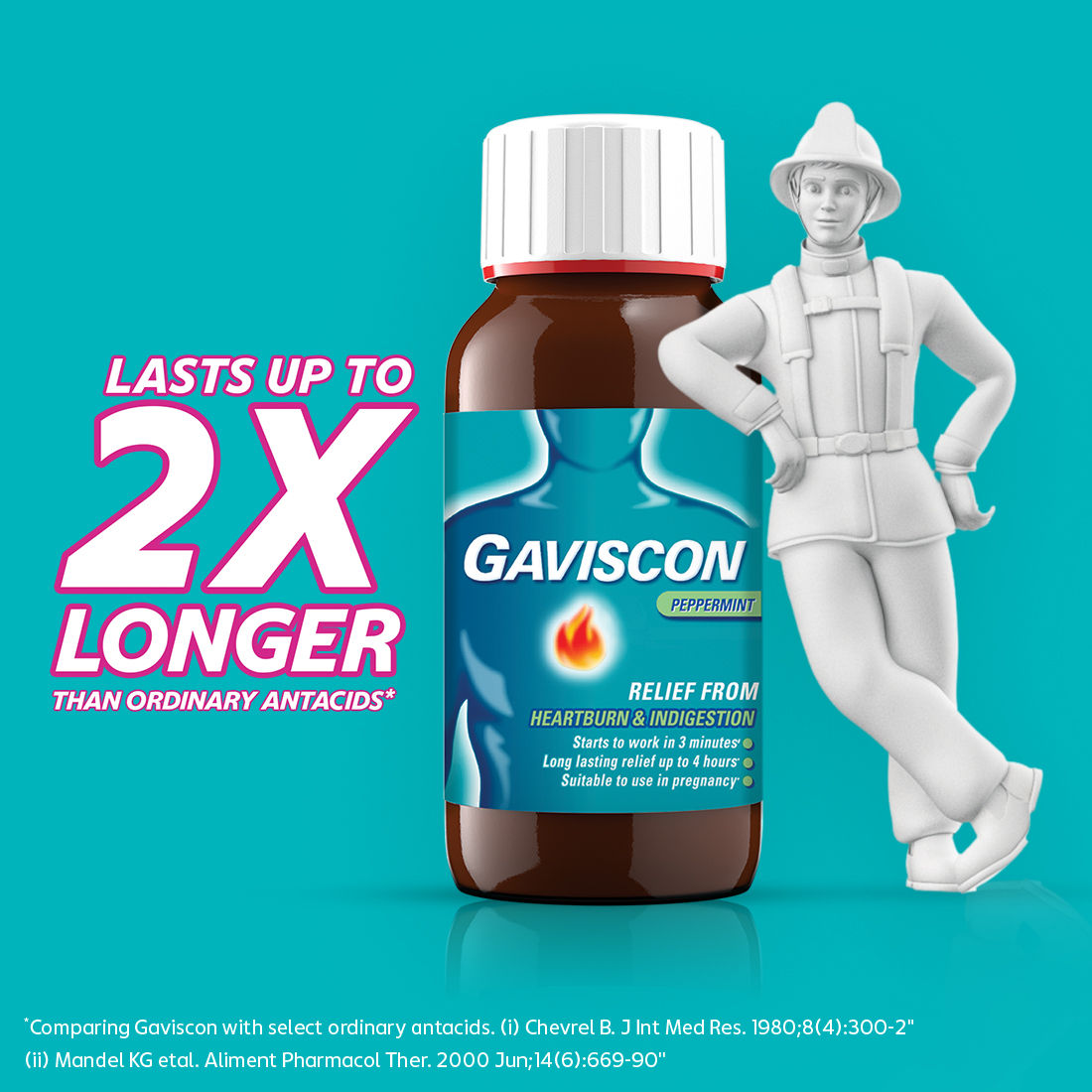 Buy Gaviscon Peppermint Flavor Liquid, 150 ml | 19 Minutes Delivery ...