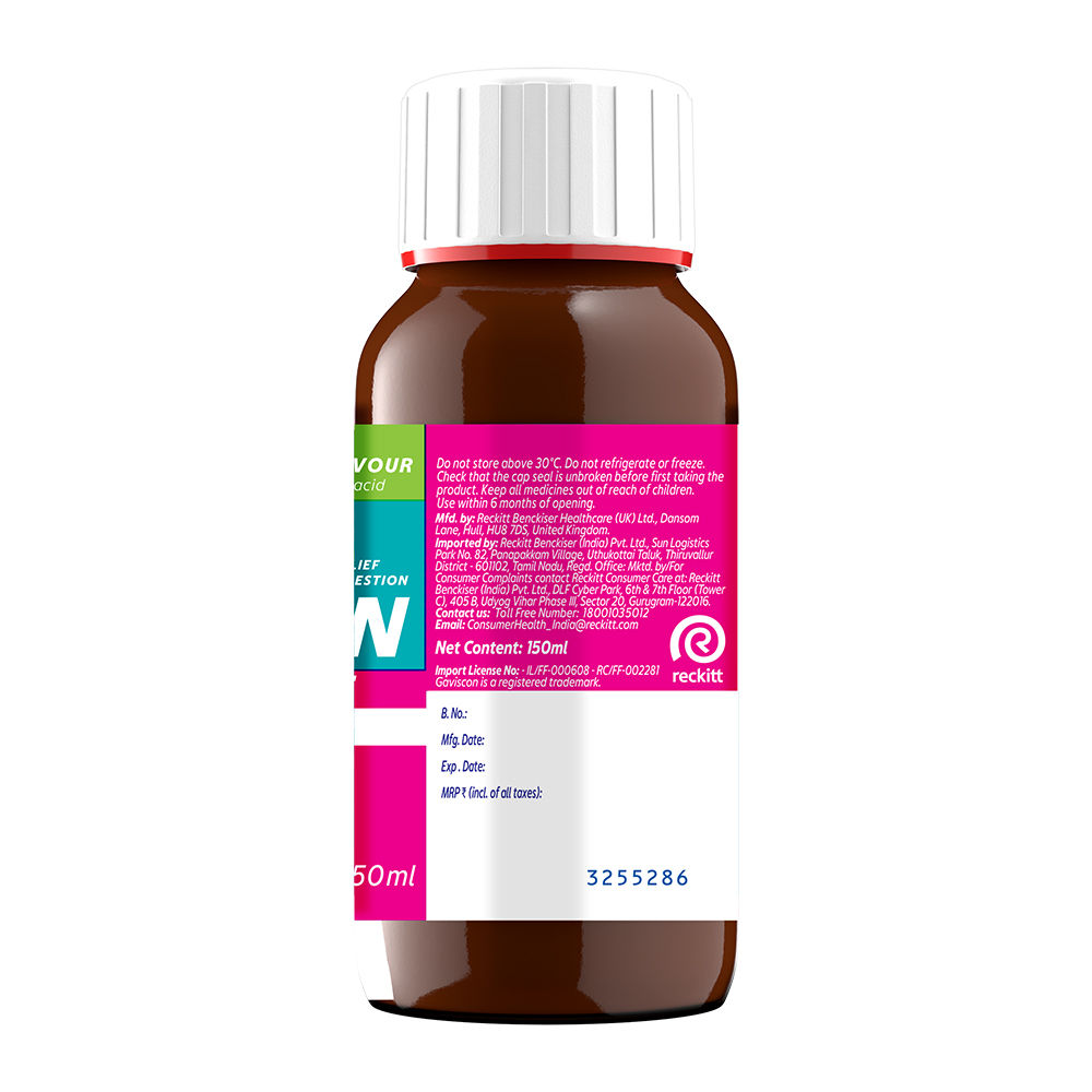 Buy Gaviscon Double Action Mint Flavour Oral Suspension 150 ml | 19 ...