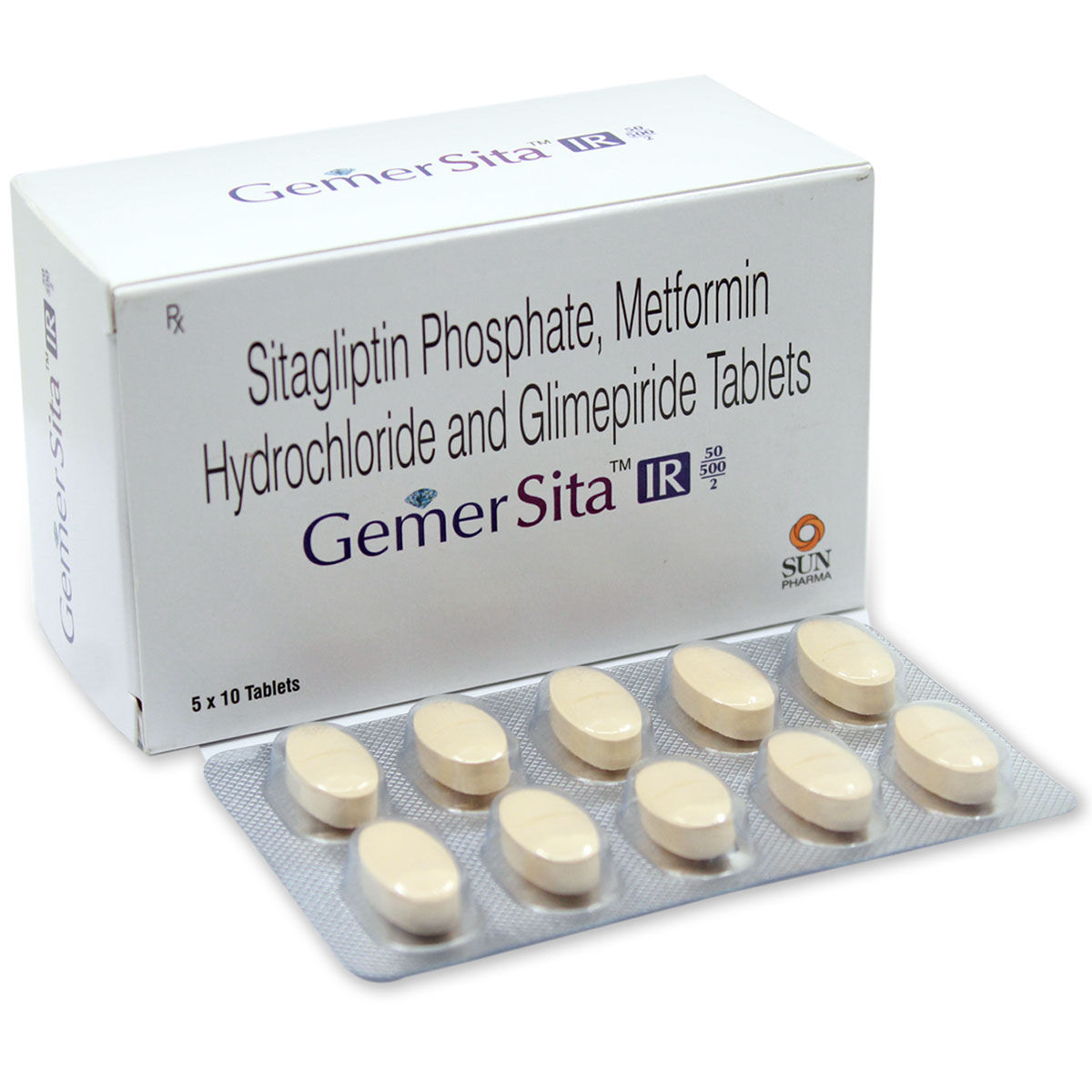 Gemer Sita IR 50/500/2 Tablet 10's | Uses, Side Effects, Price | Apollo Pharmacy