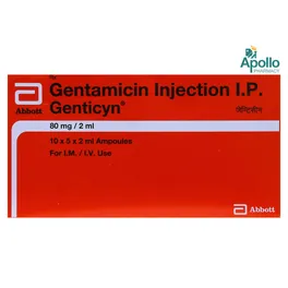 Genticyn 80 mg Injection 2 ml | Uses, Side Effects, Price | Apollo Pharmacy