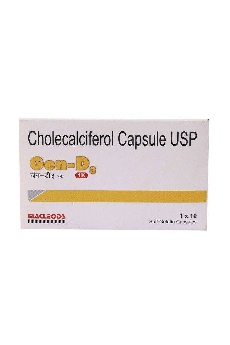 Gen-D3 1K Soft Gelatin Capsule 10's Price, Uses, Side Effects ...