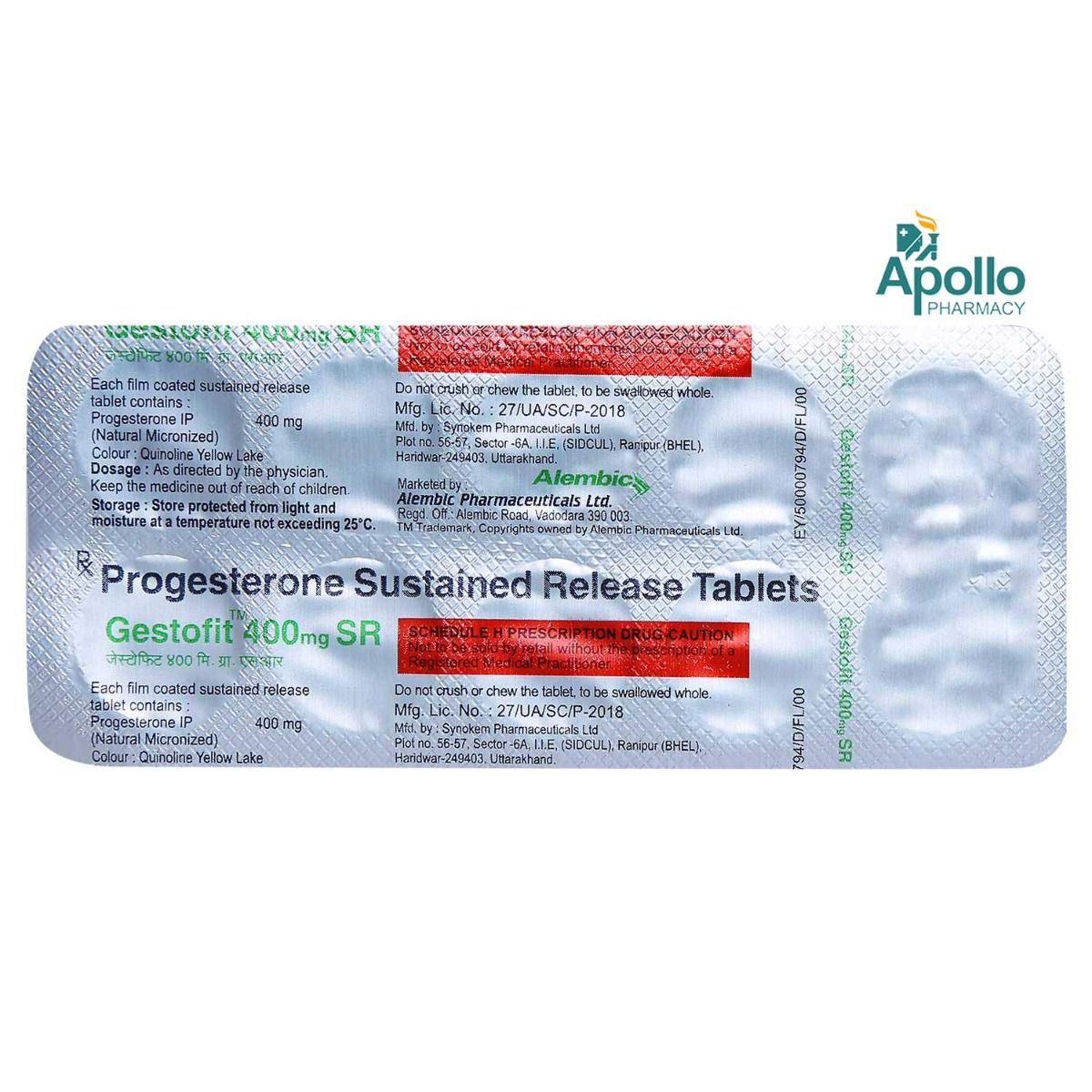 Gestofit 400 mg SR Tablet 10's Price, Uses, Side Effects, Composition ...