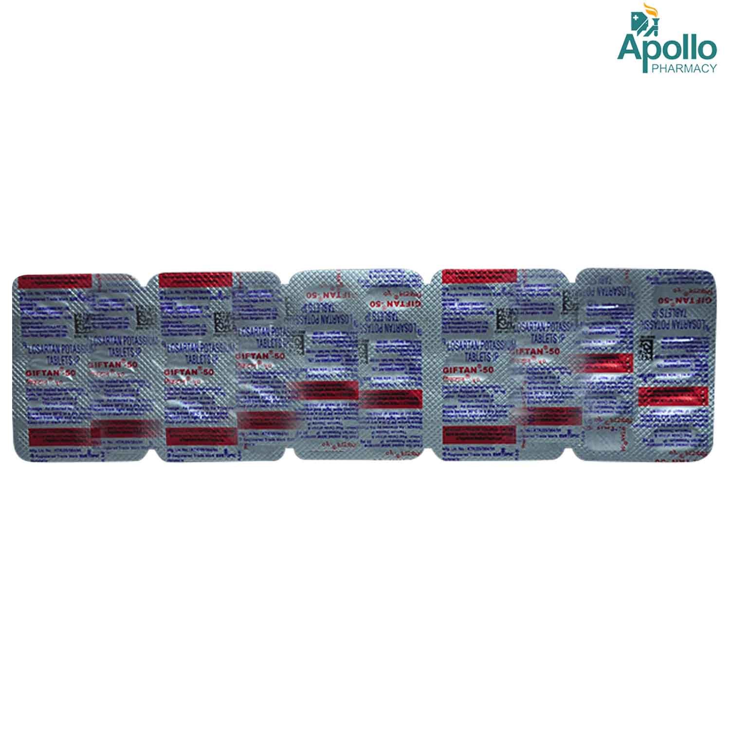 Giftan 50 Tablet 10's Price, Uses, Side Effects, Composition - Apollo ...