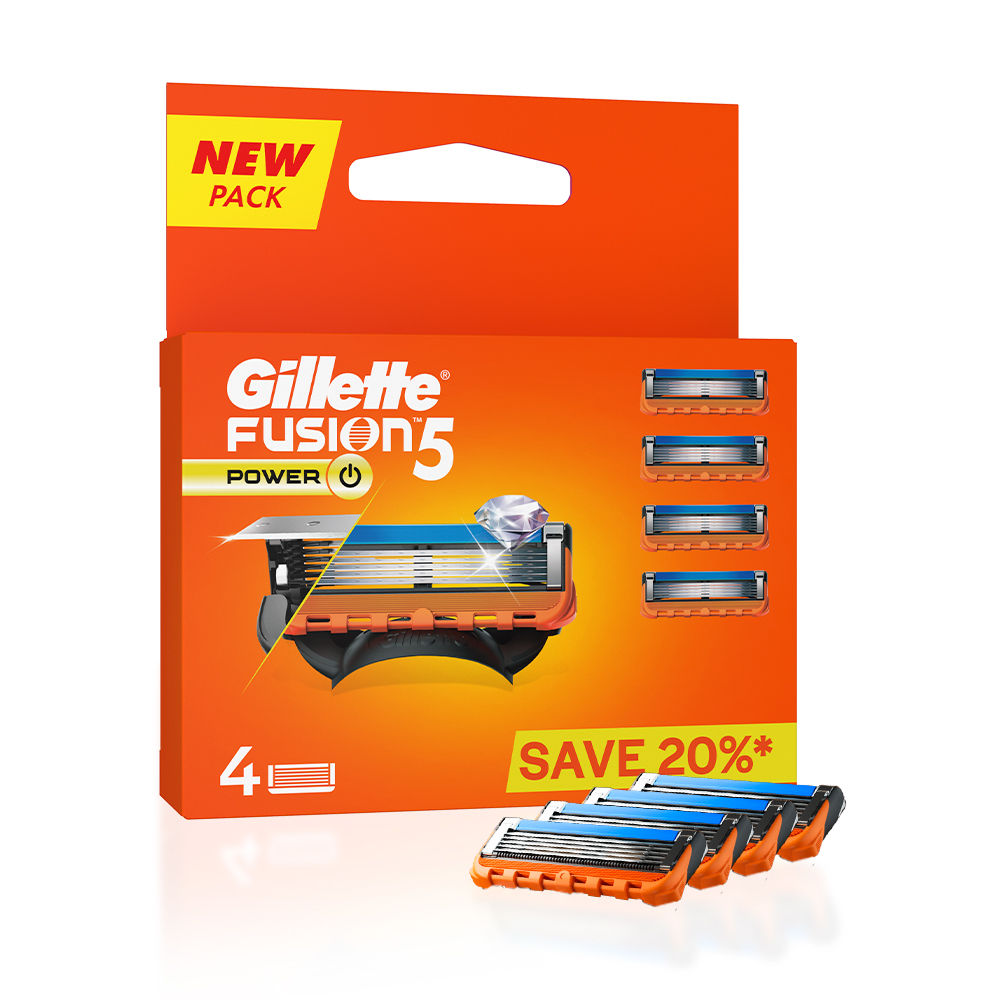 Buy Gillette Fusion 5 Power Cartridge, 4 Count | 19 Minutes Delivery ...