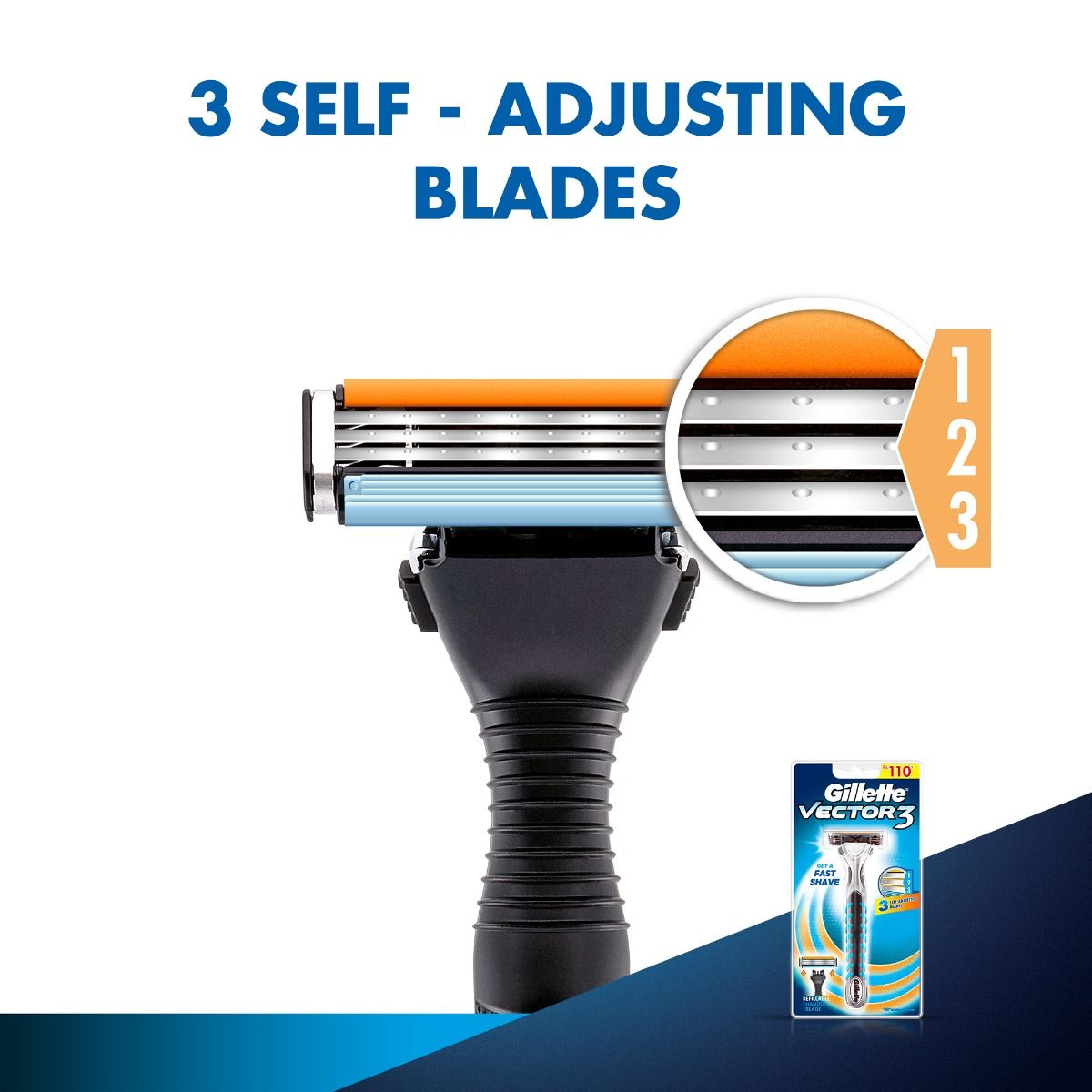 Gillette Vector 3 Razor, 1 Count Price, Uses, Side Effects, Composition ...