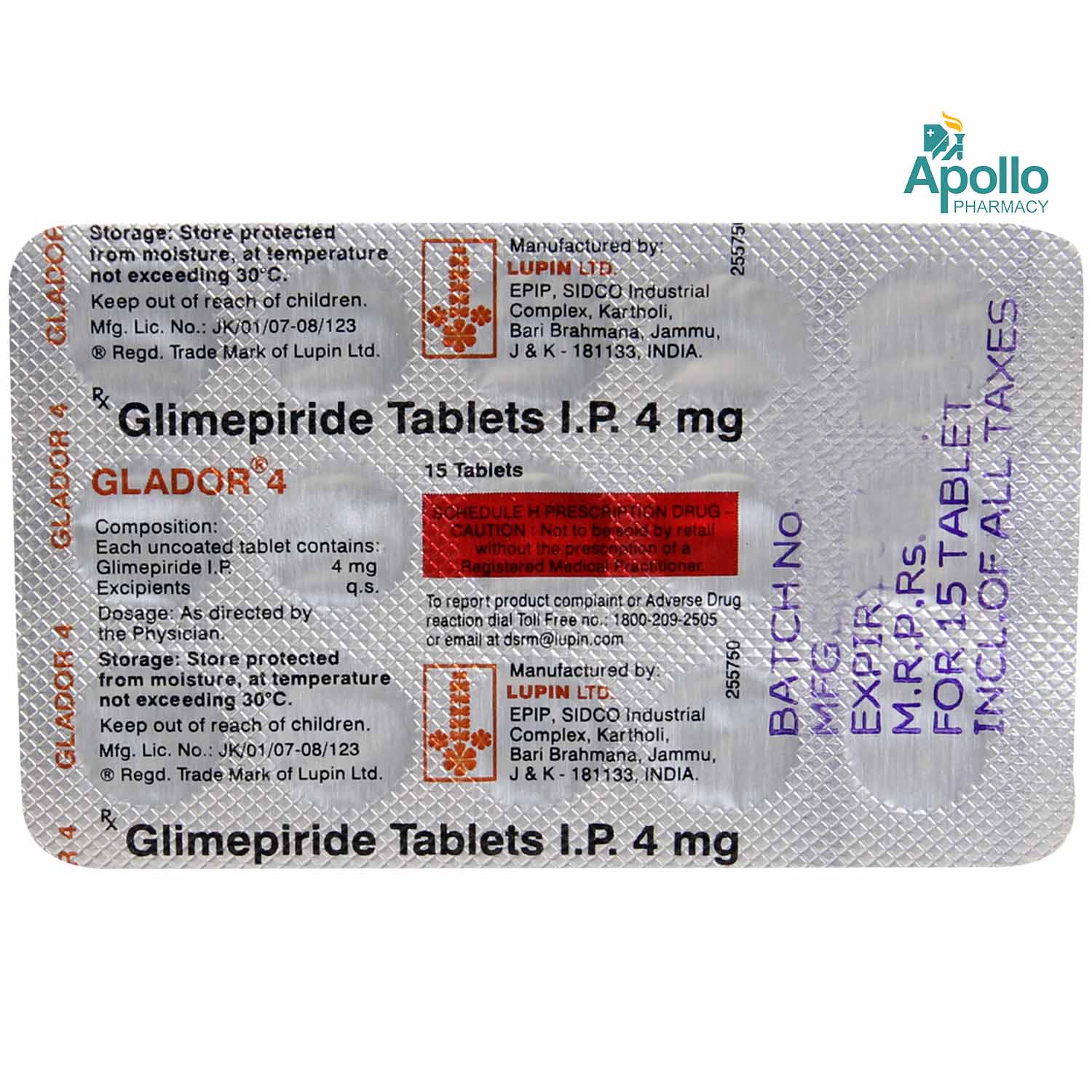 Glador 4 Tablet 15's Price, Uses, Side Effects, Composition - Apollo ...