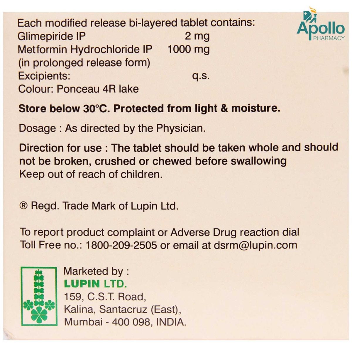 Glador M2 Forte Tablet 15's Price, Uses, Side Effects, Composition ...