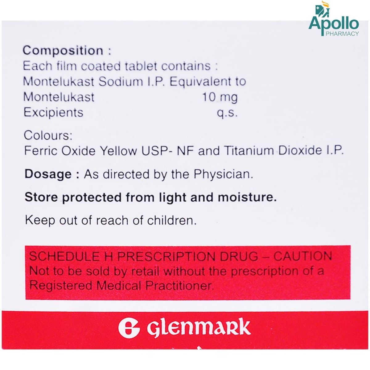 Glemont 10mg Tablet 10's Price, Uses, Side Effects, Composition - Apollo Pharmacy