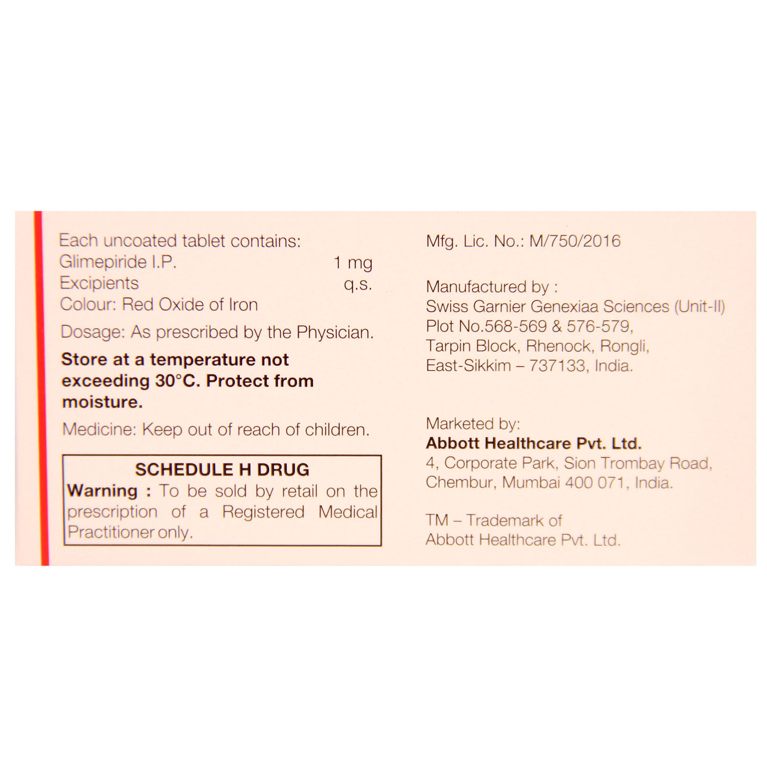 Glimer 1 mg Tablet 10's Price, Uses, Side Effects, Composition - Apollo ...