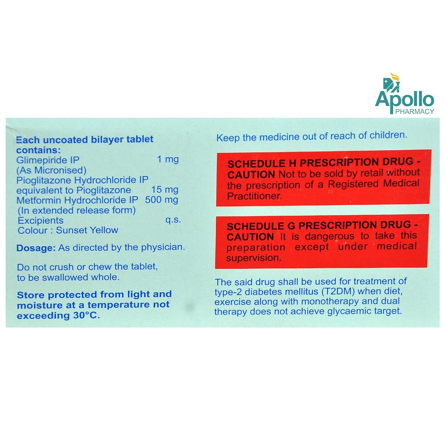 Glisen-PM 1 Tablet 15's Price, Uses, Side Effects, Composition - Apollo ...