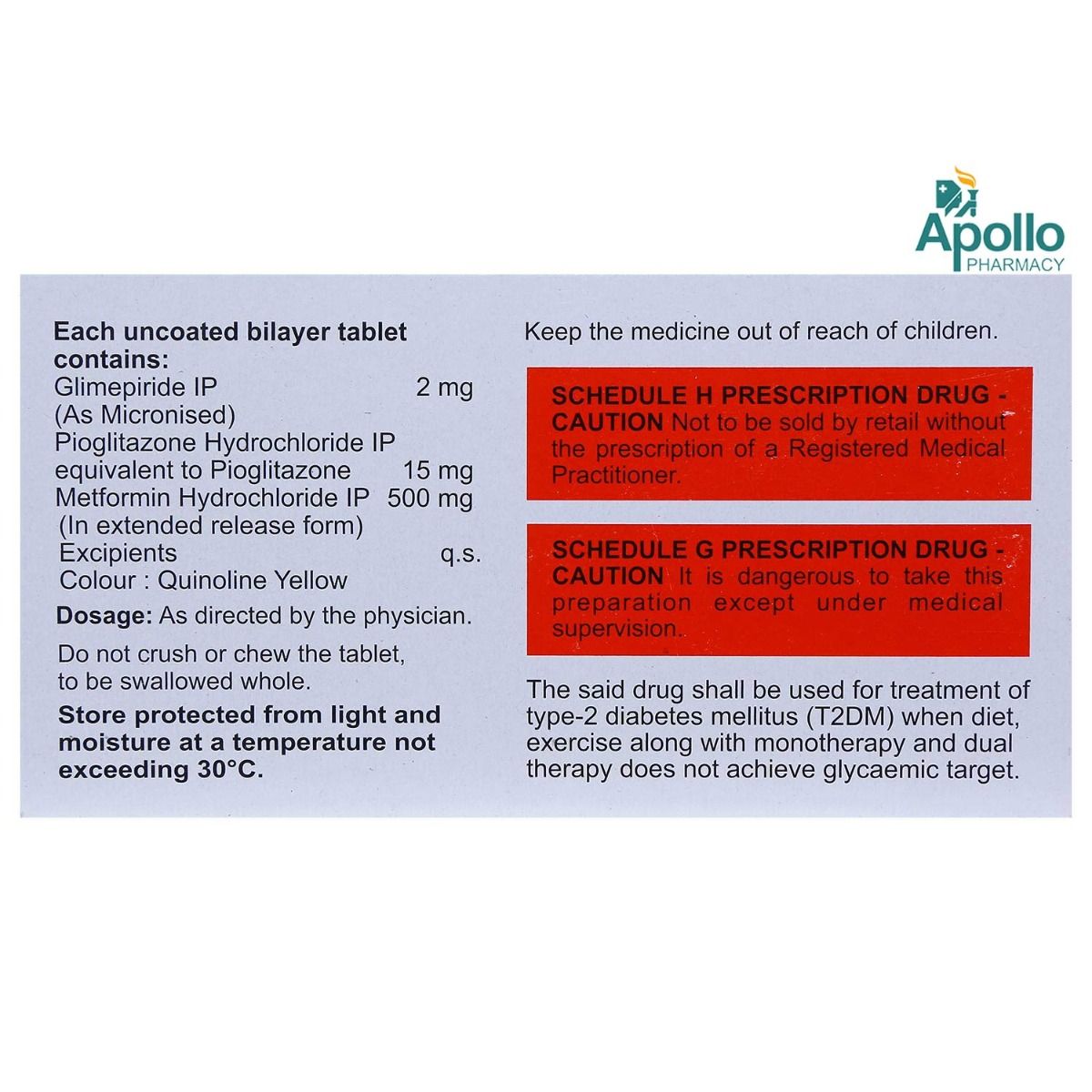 Glisen PM 2 Tablet 15's Price, Uses, Side Effects, Composition - Apollo ...