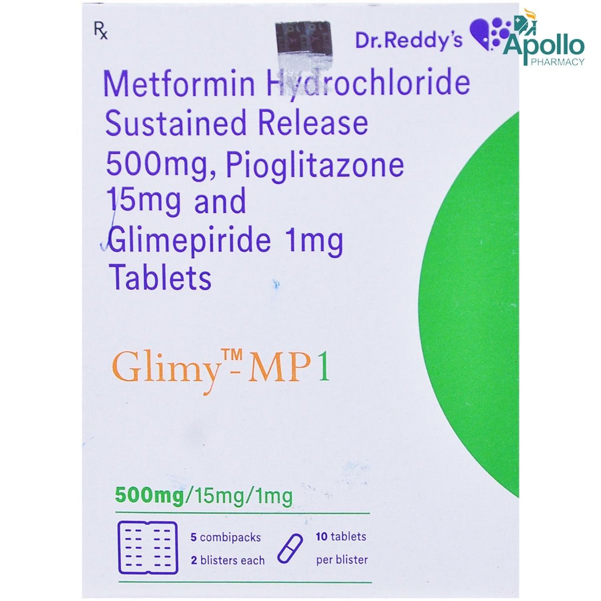 Glimy-MP1 Tablet | Uses, Side Effects, Price | Apollo Pharmacy