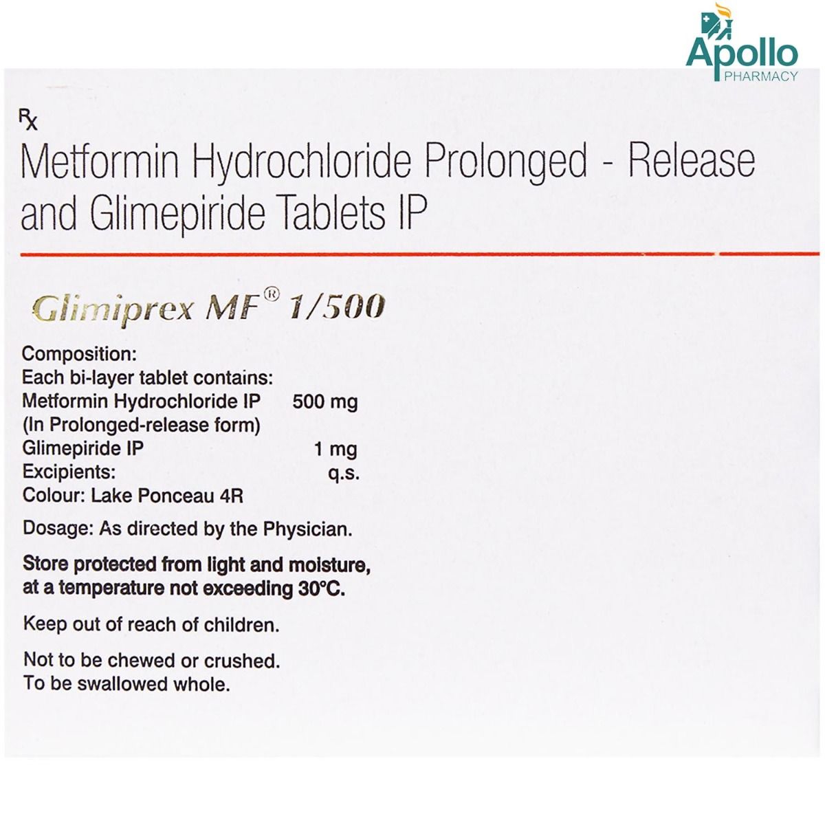 Glimiprex MF 1/500 Tablet 10's Price, Uses, Side Effects, Composition ...