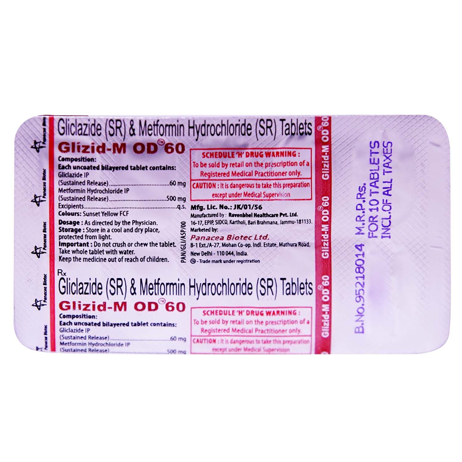 Glizid M OD 60 Tablet | Uses, Side Effects, Price | Apollo Pharmacy