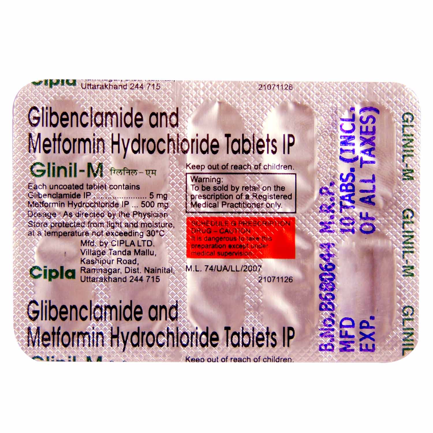 Glinil-M Tablet | Uses, Side Effects, Price | Apollo Pharmacy