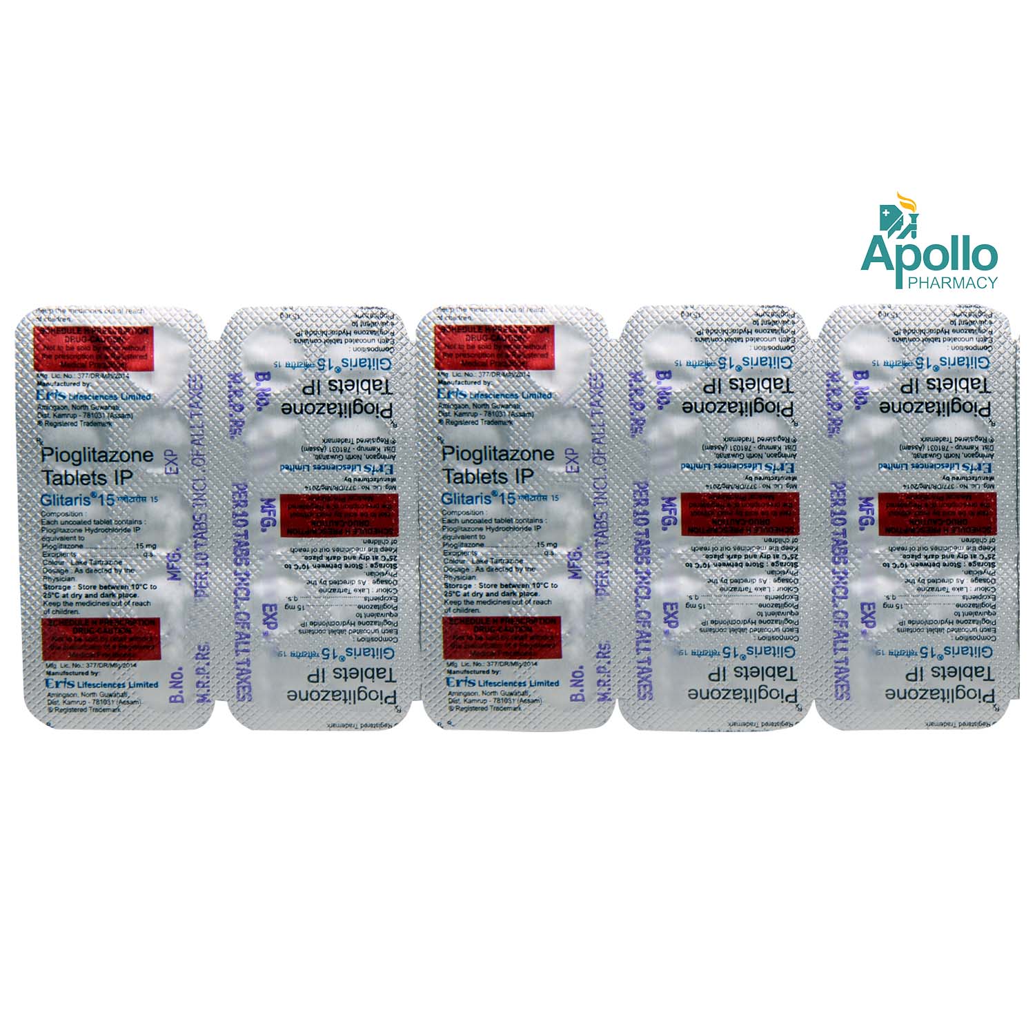 Glitaris 15 Tablet 10's Price, Uses, Side Effects, Composition - Apollo ...