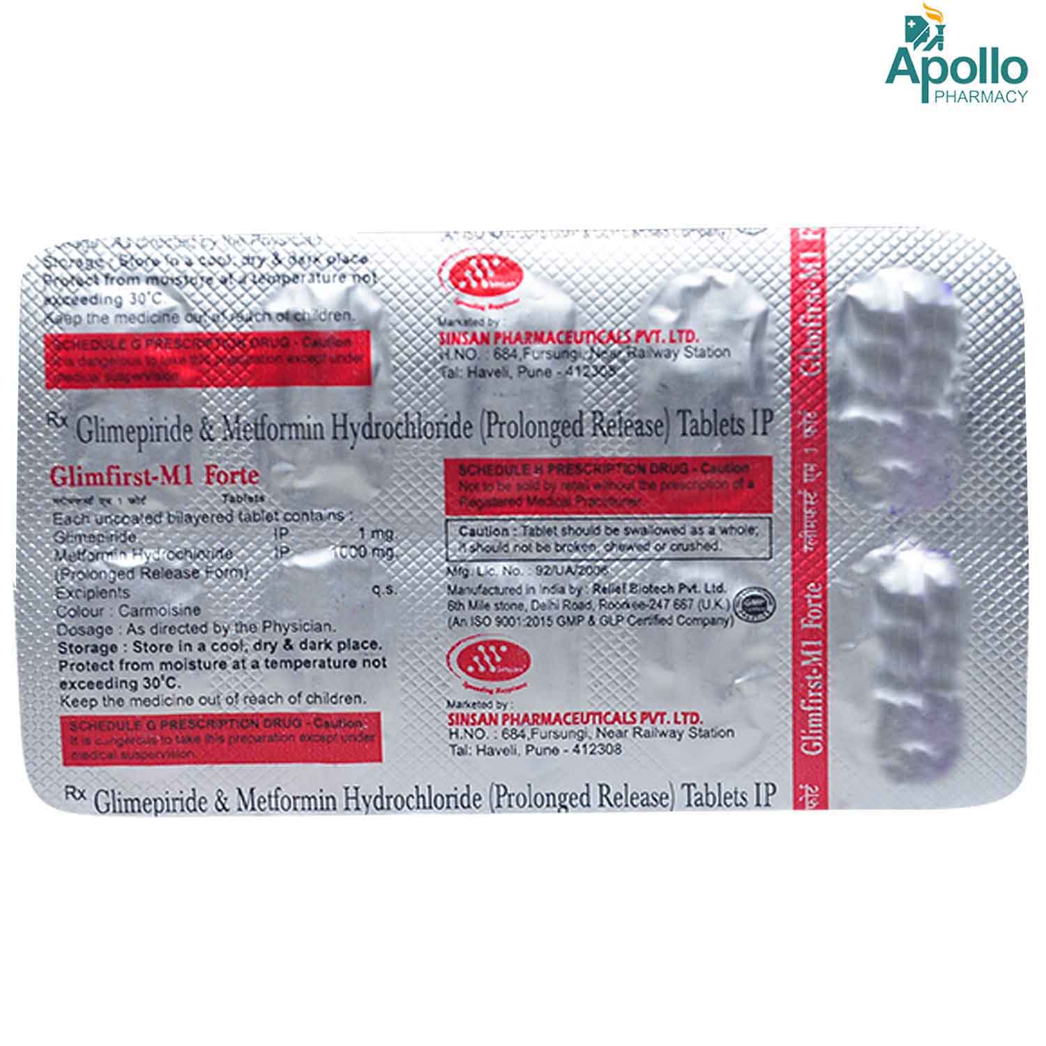 Glimfirst M1 Forte Tablet 10's Price, Uses, Side Effects, Composition ...