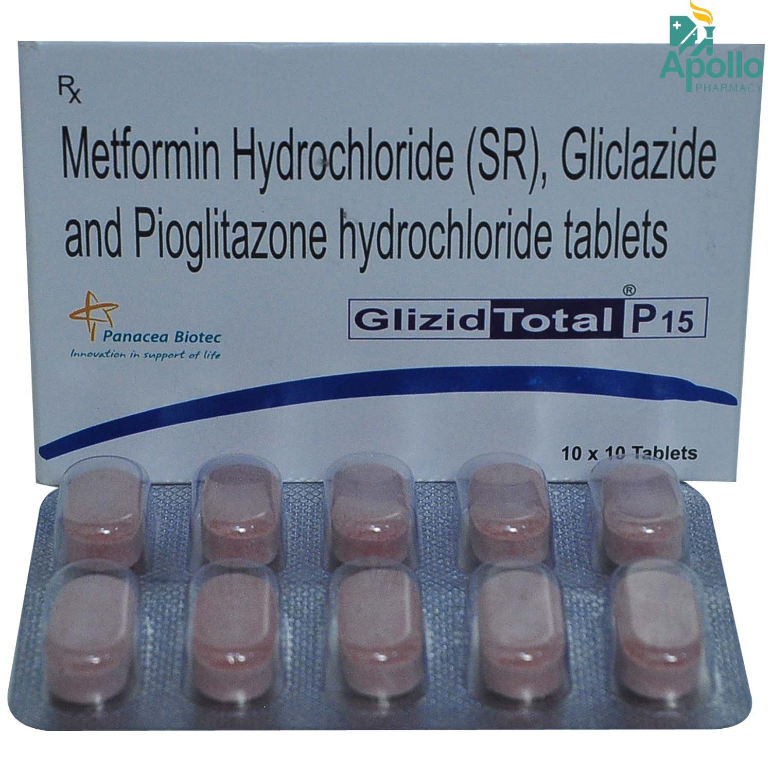 Glizid Total P 15 Tablet 10's Price, Uses, Side Effects, Composition ...