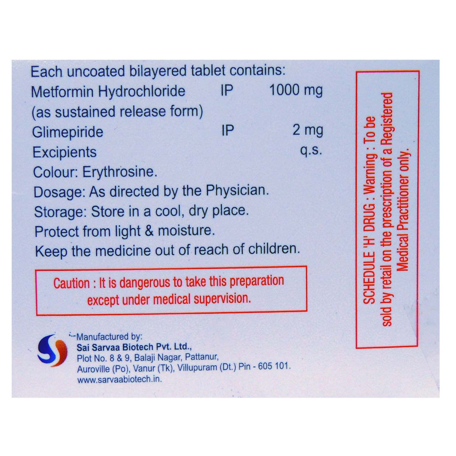 Glimiprime-M2 Forte Tablet 10's Price, Uses, Side Effects, Composition ...