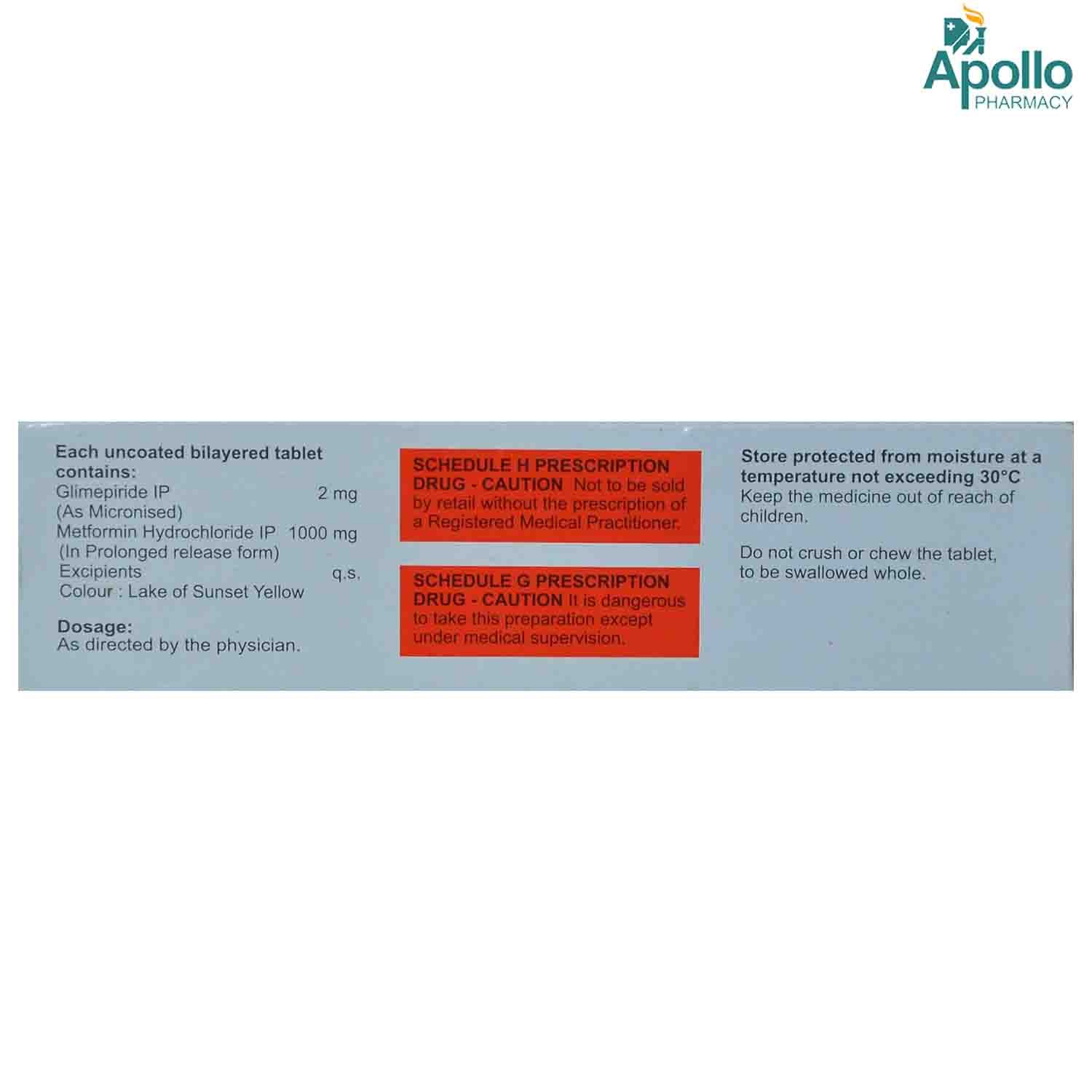 Glimser Forte 2 Tablet 15's Price, Uses, Side Effects, Composition ...