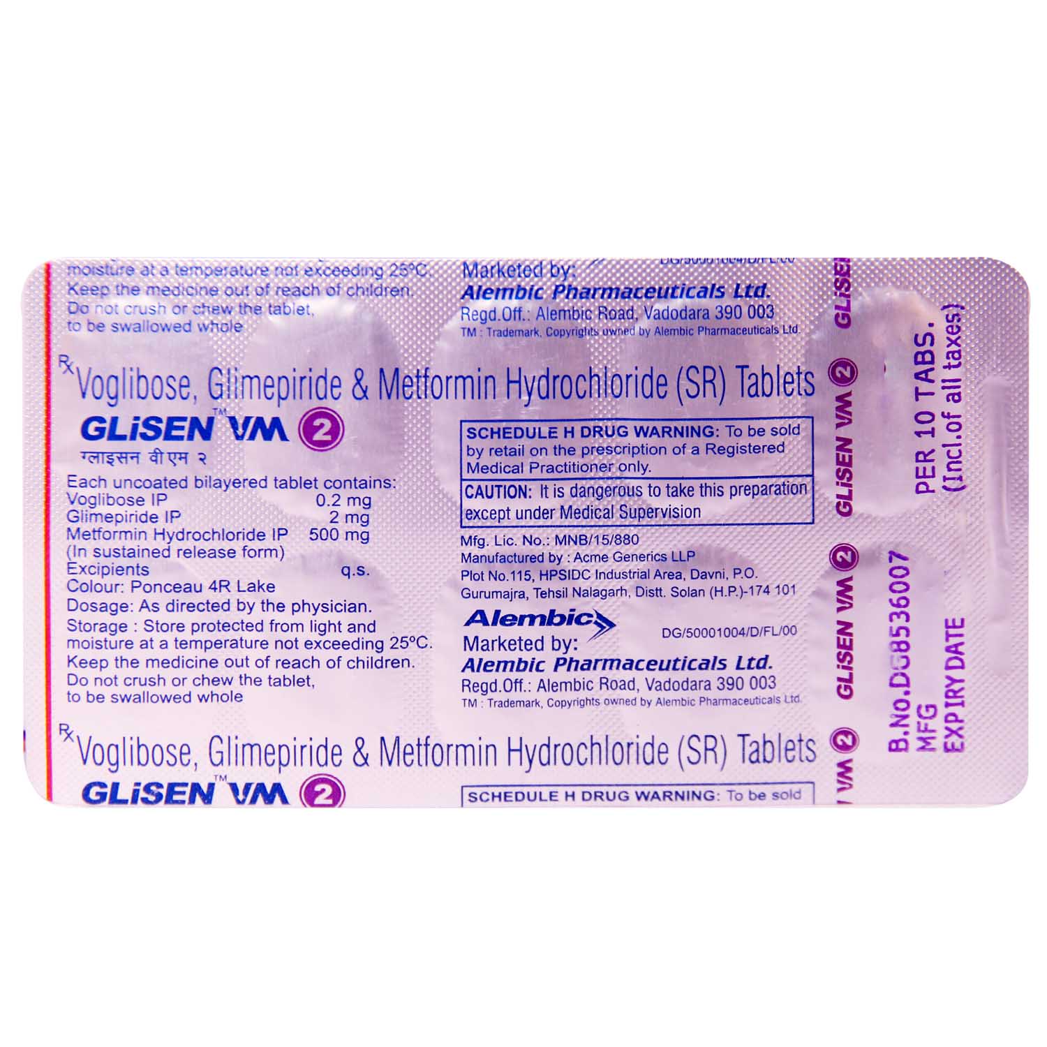 Glisen VM 2 Tablet 10's Price, Uses, Side Effects, Composition - Apollo ...