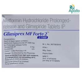 Glimiprex MF Forte 2 Tablet | Uses, Side Effects, Price | Apollo Pharmacy