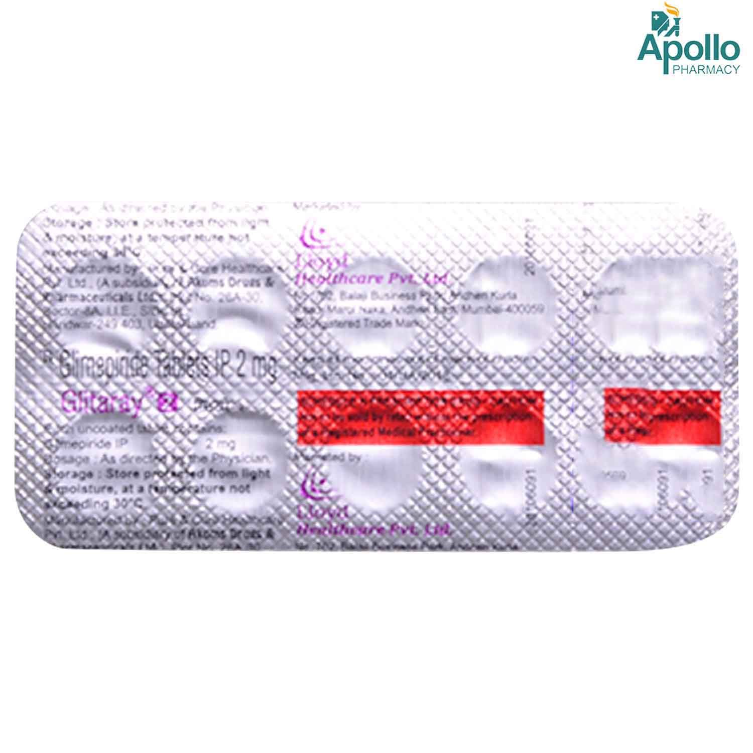 Glitaray 2 Tablet | Uses, Side Effects, Price | Apollo Pharmacy