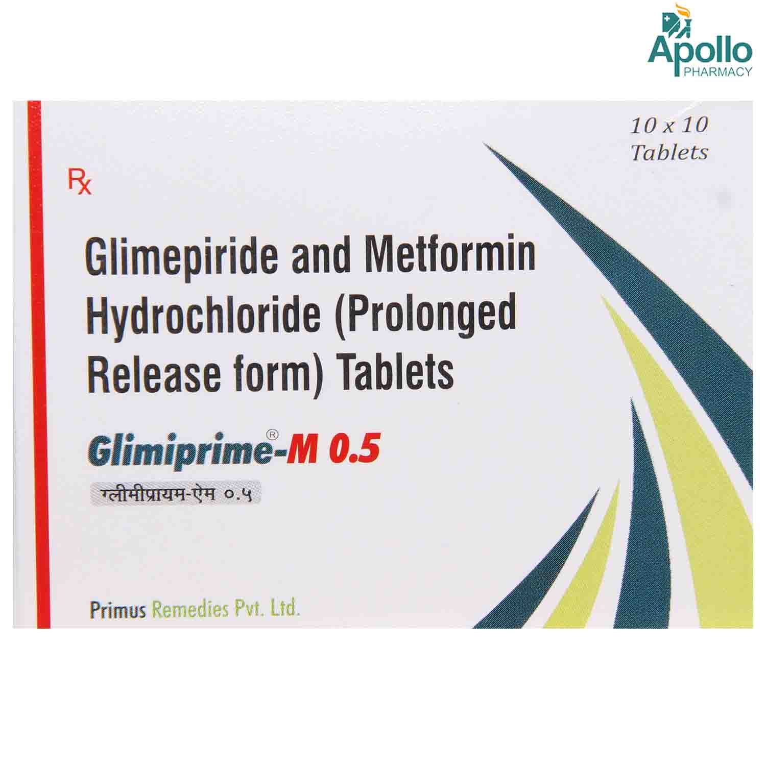 Glimiprime M 0.5 Tablet | Uses, Side Effects, Price | Apollo Pharmacy