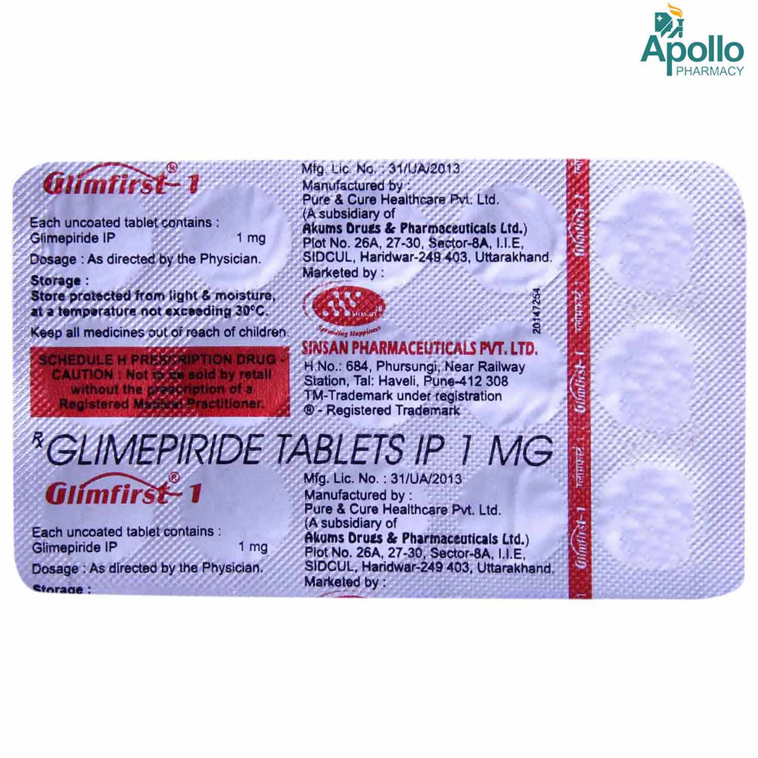 Glimfirst-1 Tablet 15's Price, Uses, Side Effects, Composition - Apollo ...