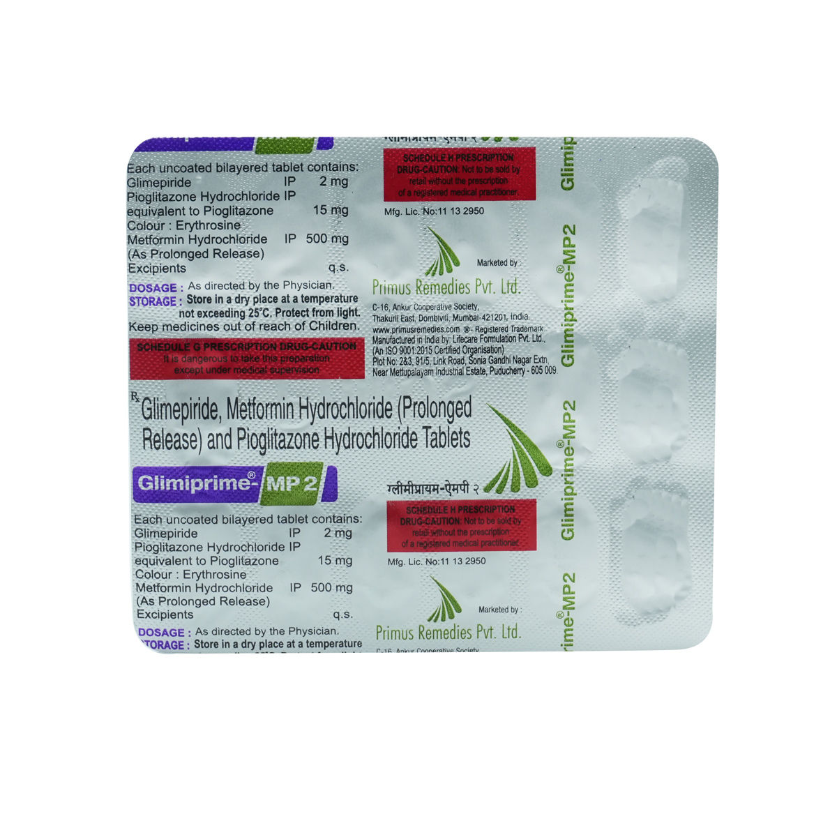 Glimiprime-MP 2 Tablet | Uses, Side Effects, Price | Apollo Pharmacy