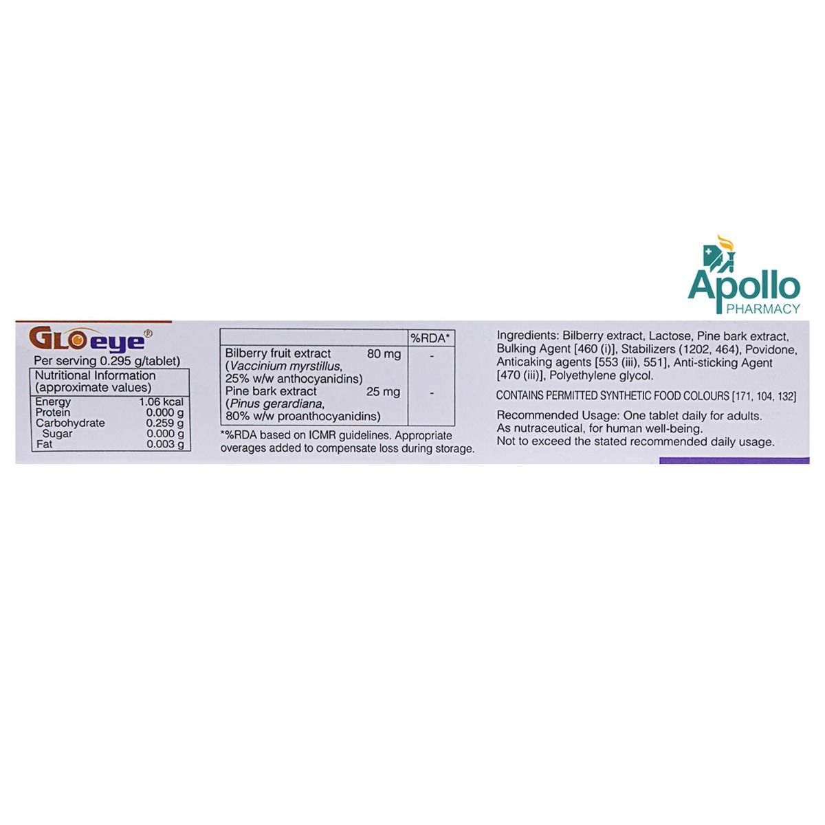 Gloeye Tablet 10's Price, Uses, Side Effects, Composition - Apollo Pharmacy
