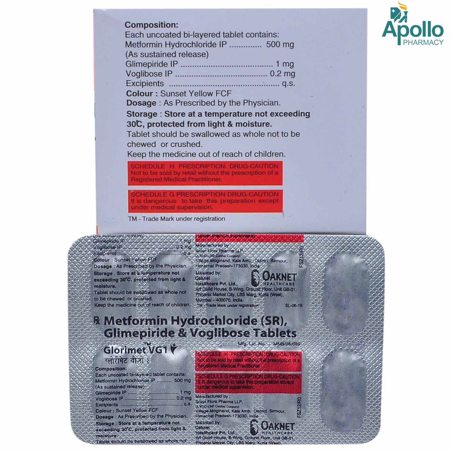 Glorimet VG 1 Tablet 10's Price, Uses, Side Effects, Composition ...