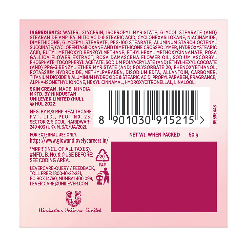 Glow & Lovely Hydra Glow+ Rose Enrich Serum Cream, 50 gm Price, Uses ...