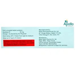 Glucobay 50 Tablet | Uses, Side Effects, Price | Apollo Pharmacy