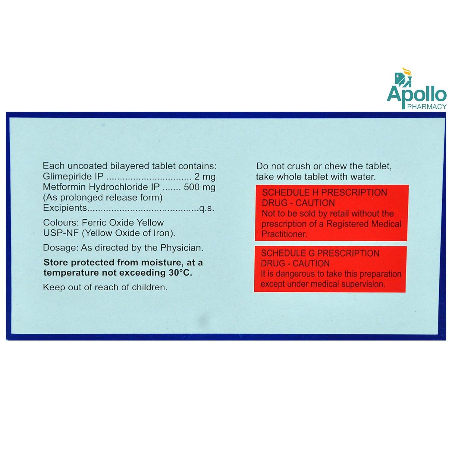 Glucoryl M 2 Tablet | Uses, Side Effects, Price | Apollo Pharmacy