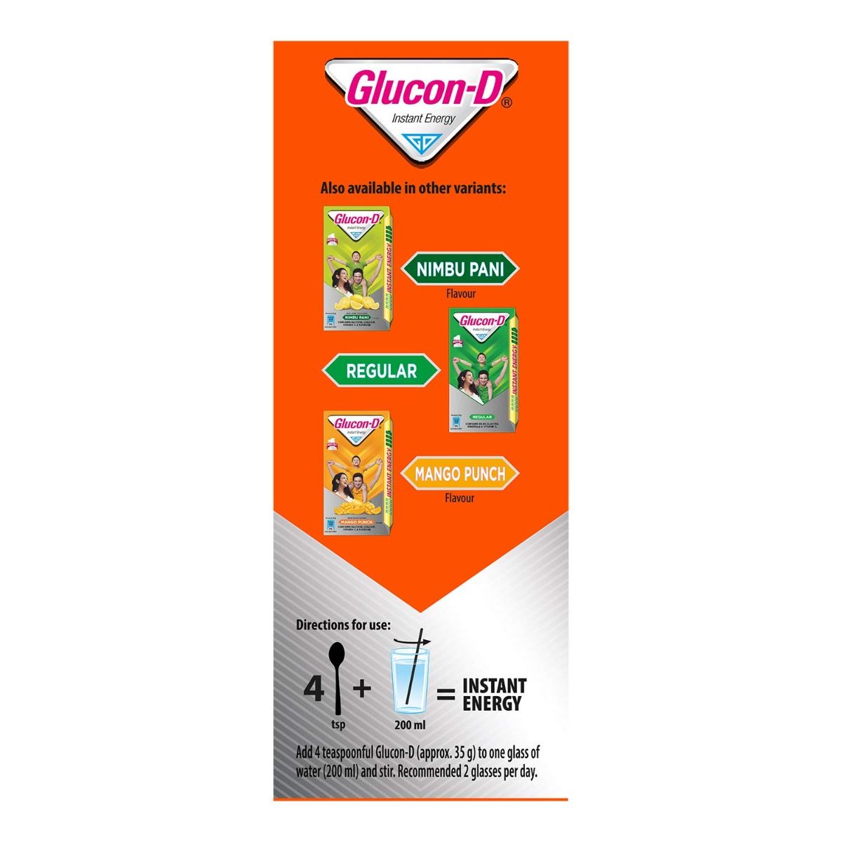 Glucon-D Instant Energy Drink Tangy Orange Flavour Powder, 100 gm ...