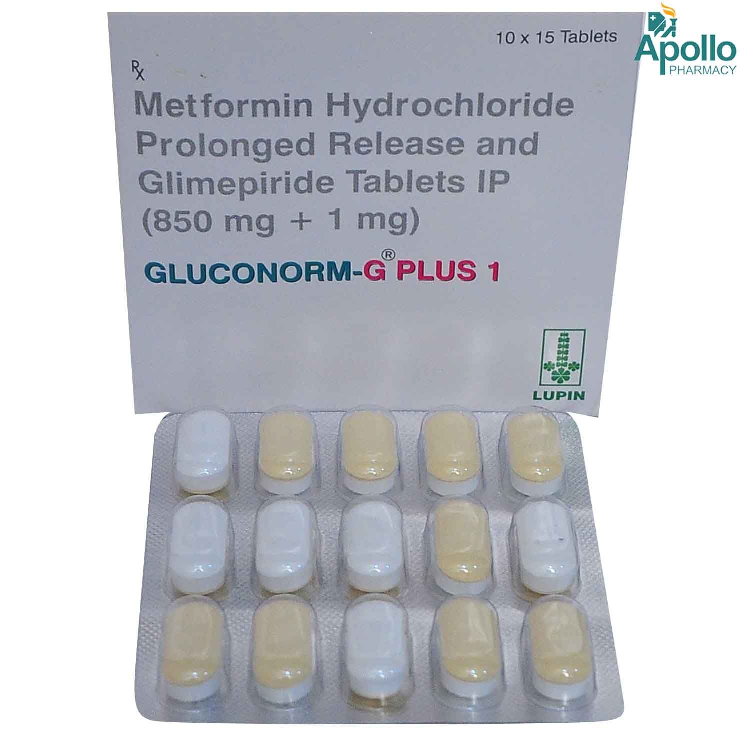 Gluconorm G Plus 1 Tablet 15's Price, Uses, Side Effects, Composition ...