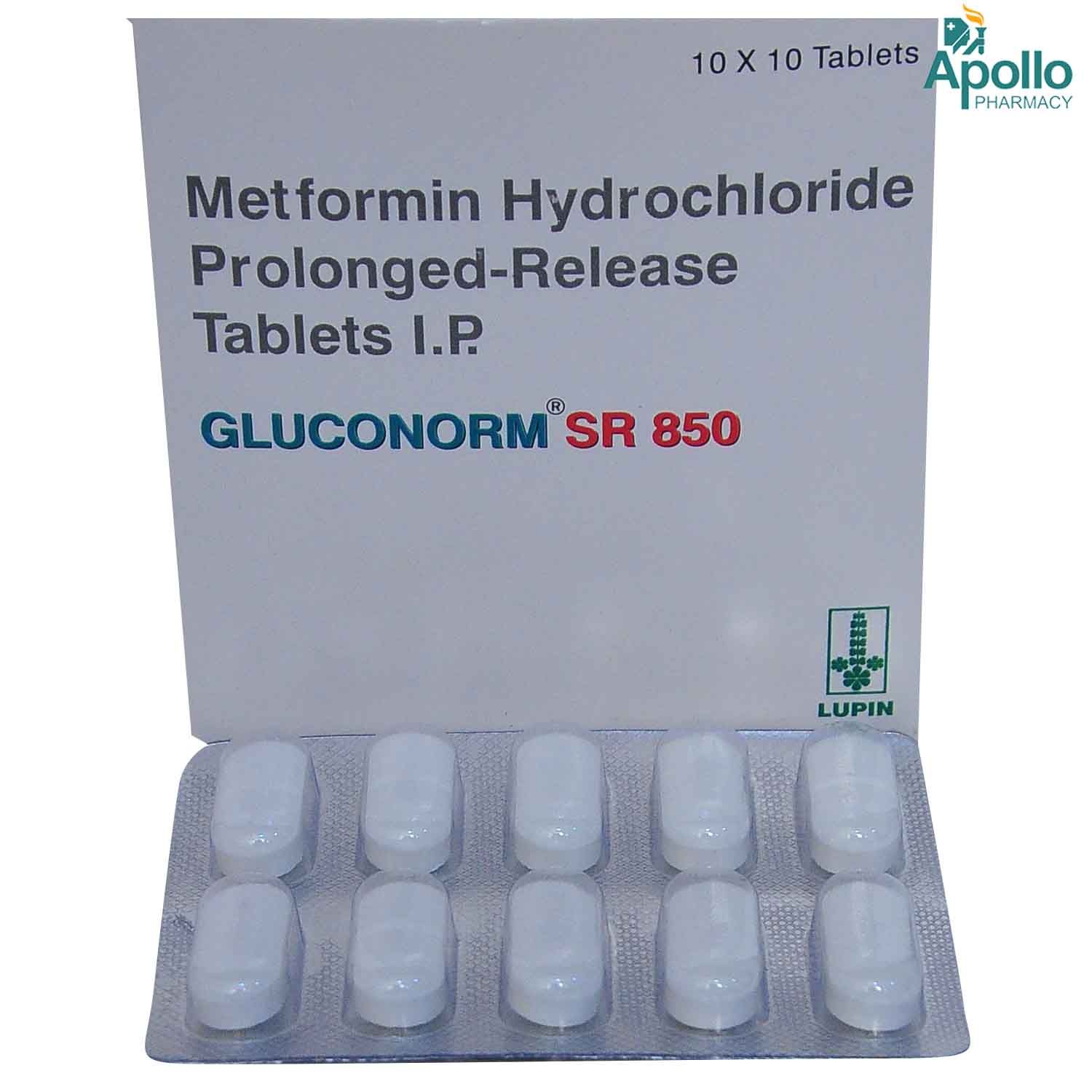 Gluconorm SR 850 Tablet 10's Price, Uses, Side Effects, Composition ...