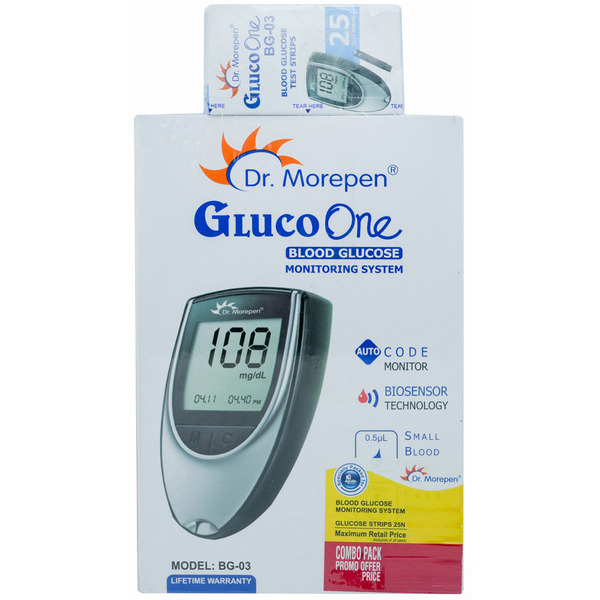 Buy Dr. Morepen Gluco One Blood Glucose Monitoring System BG-03, With ...