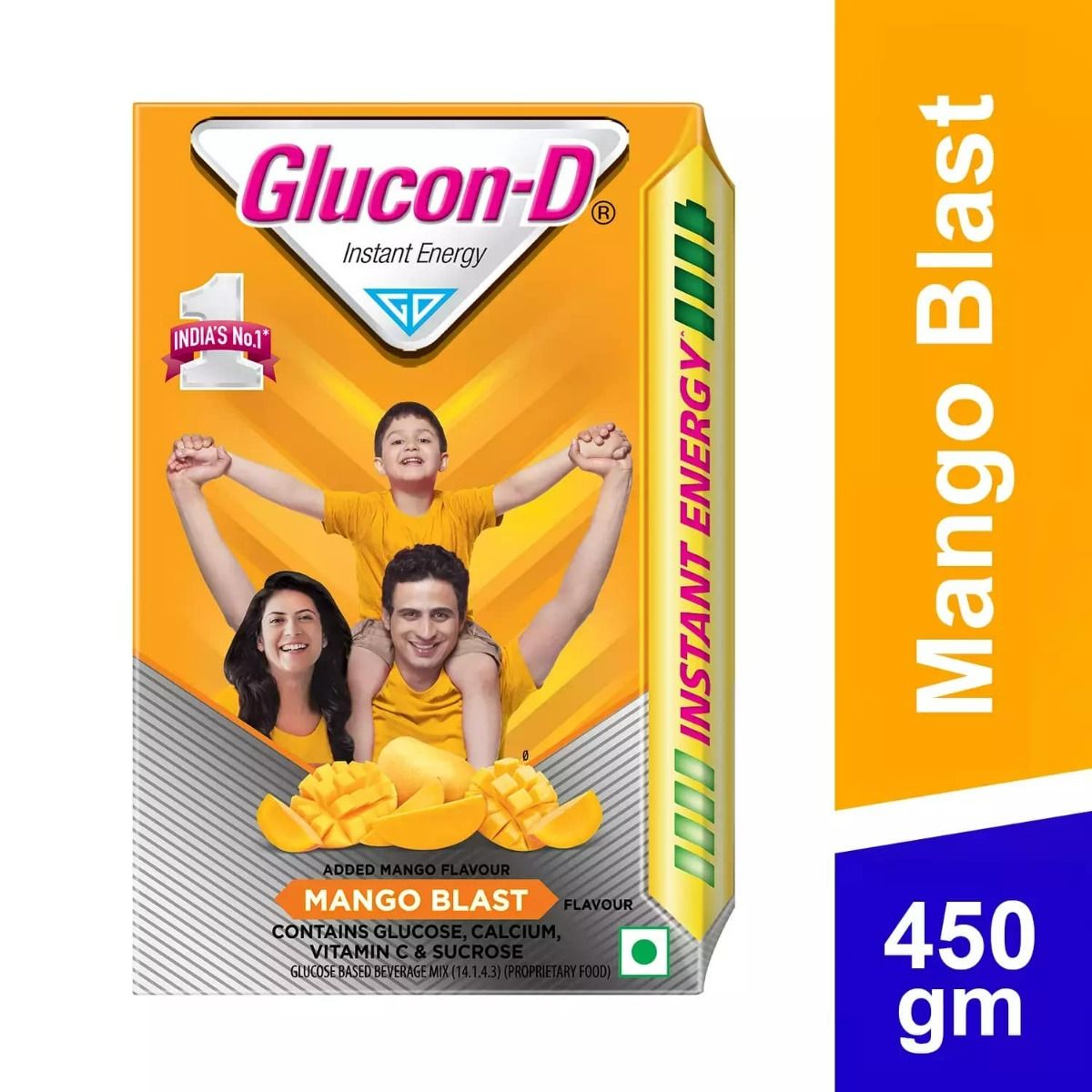 Glucon-D Instant Energy Drink Mango Blast Flavour Powder, 450 gm Refill ...