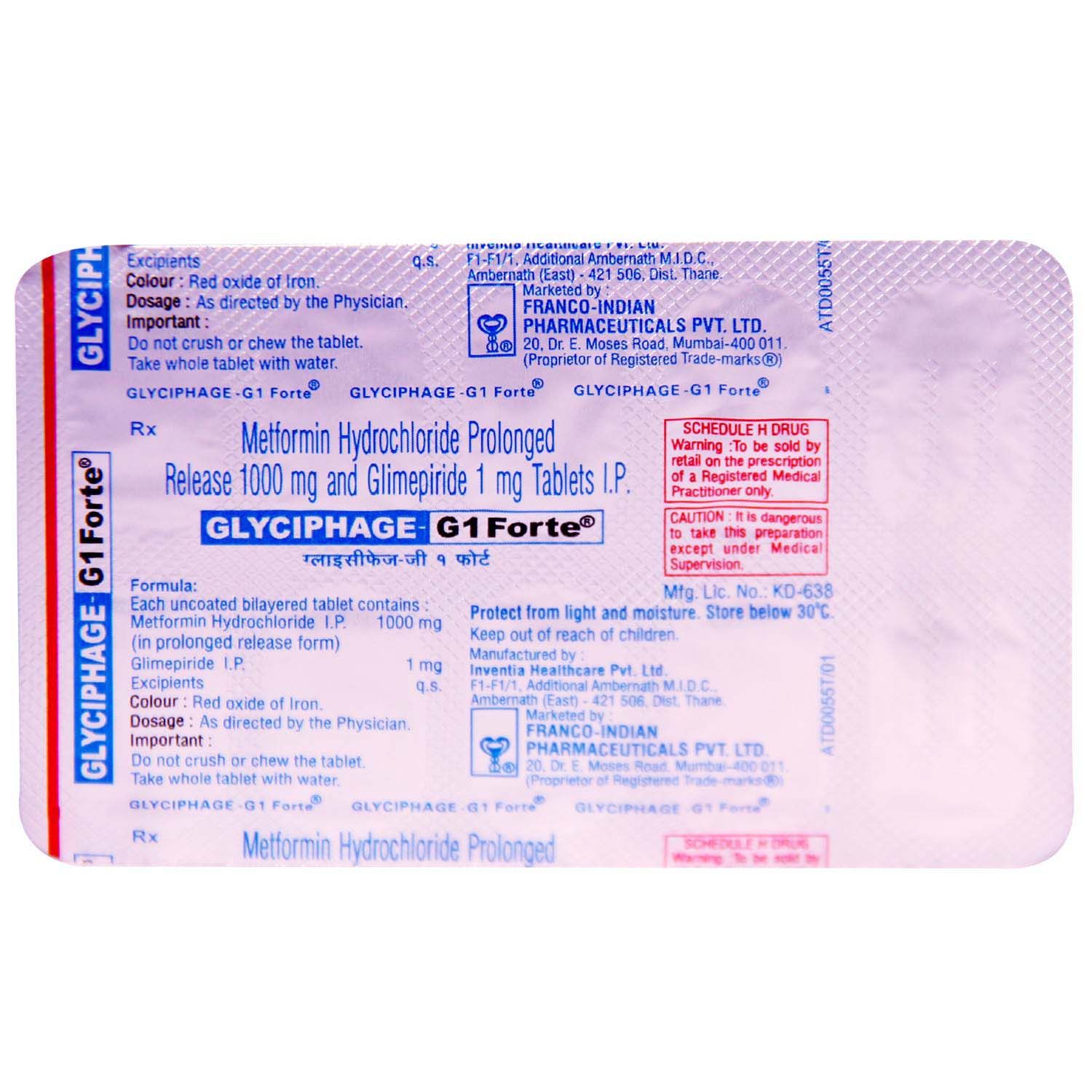 Glyciphage G1 Forte Tablet 10's Price, Uses, Side Effects, Composition ...