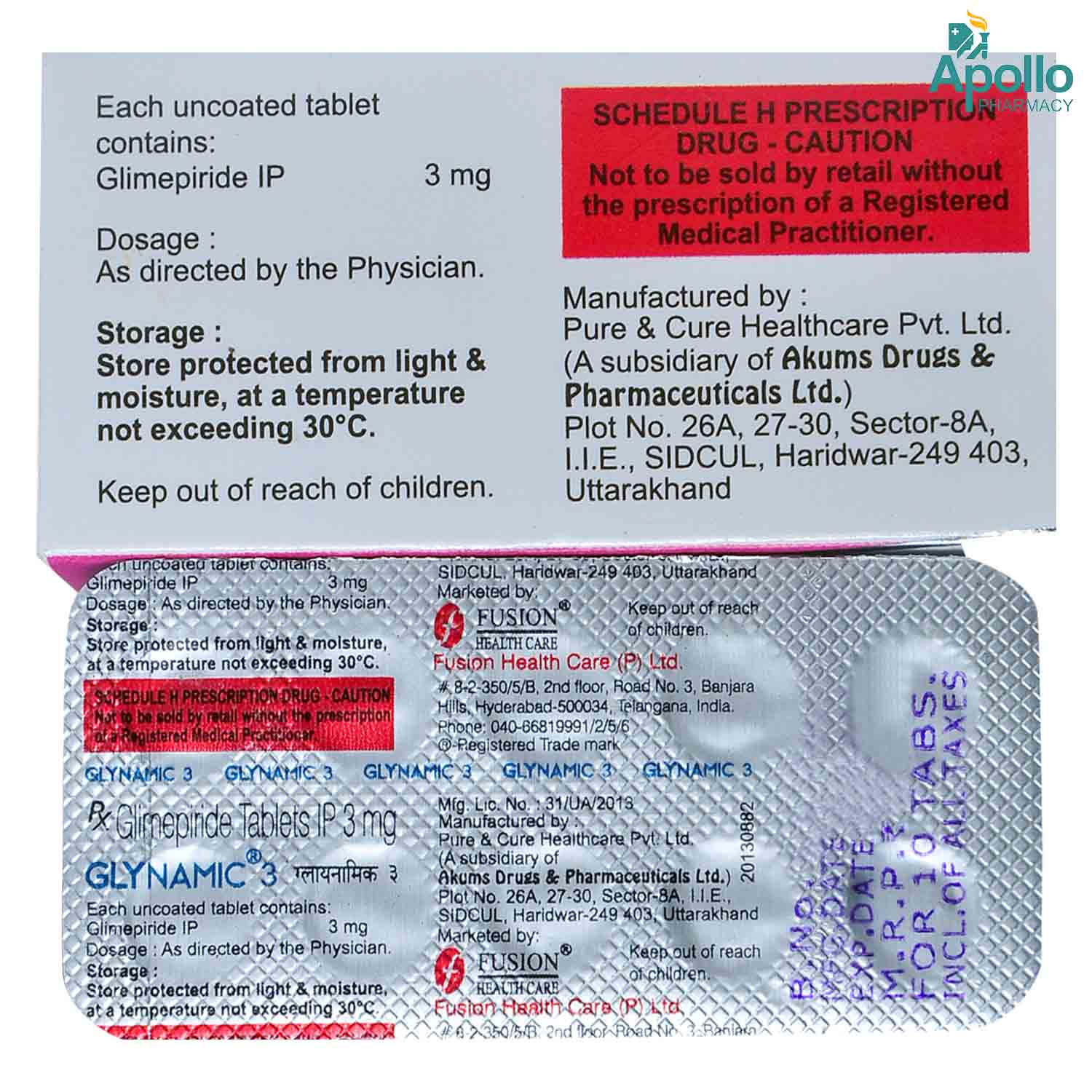 Glynamic 3mg Tablet 10s Price, Uses, Side Effects, Composition - Apollo ...