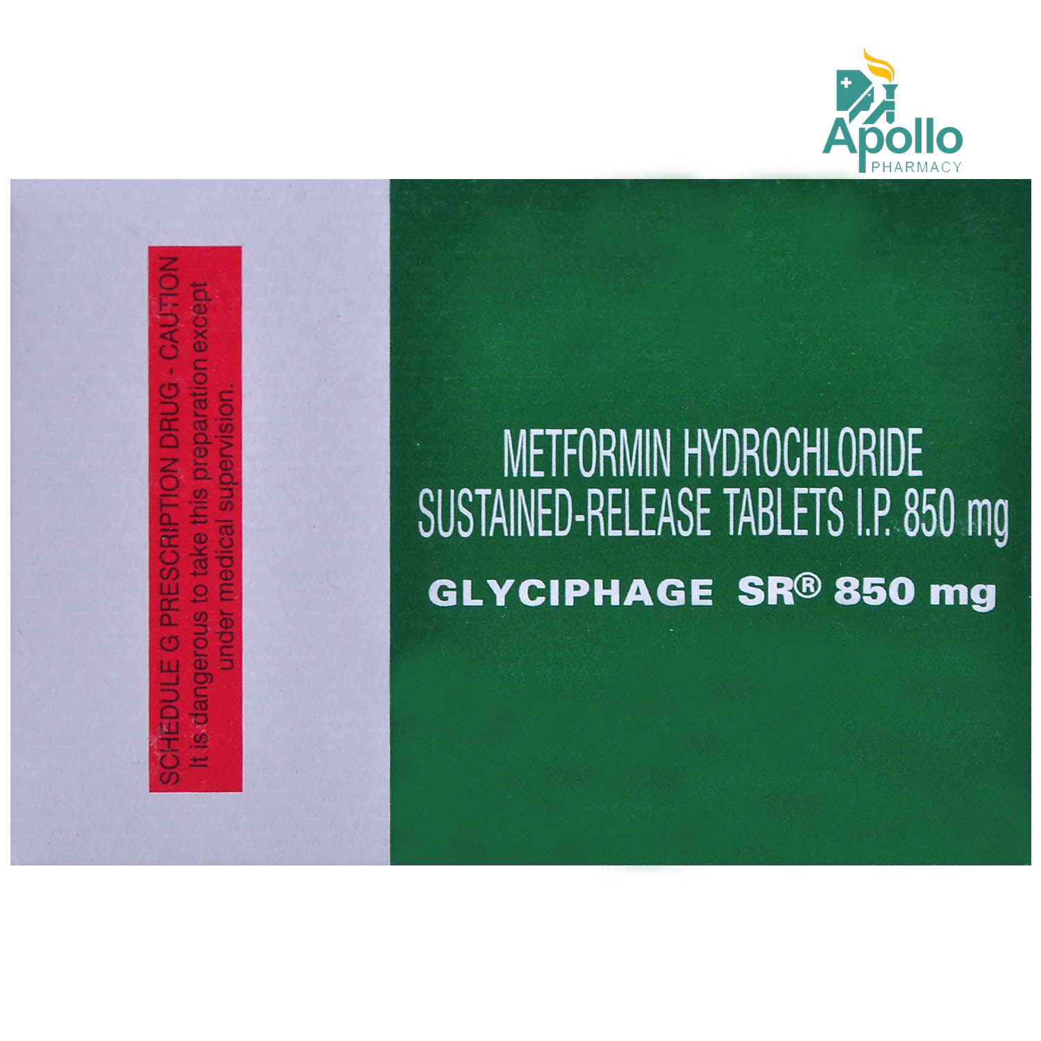 Glyciphage SR 850 mg Tablet 10's Price, Uses, Side Effects, Composition - Apollo Pharmacy