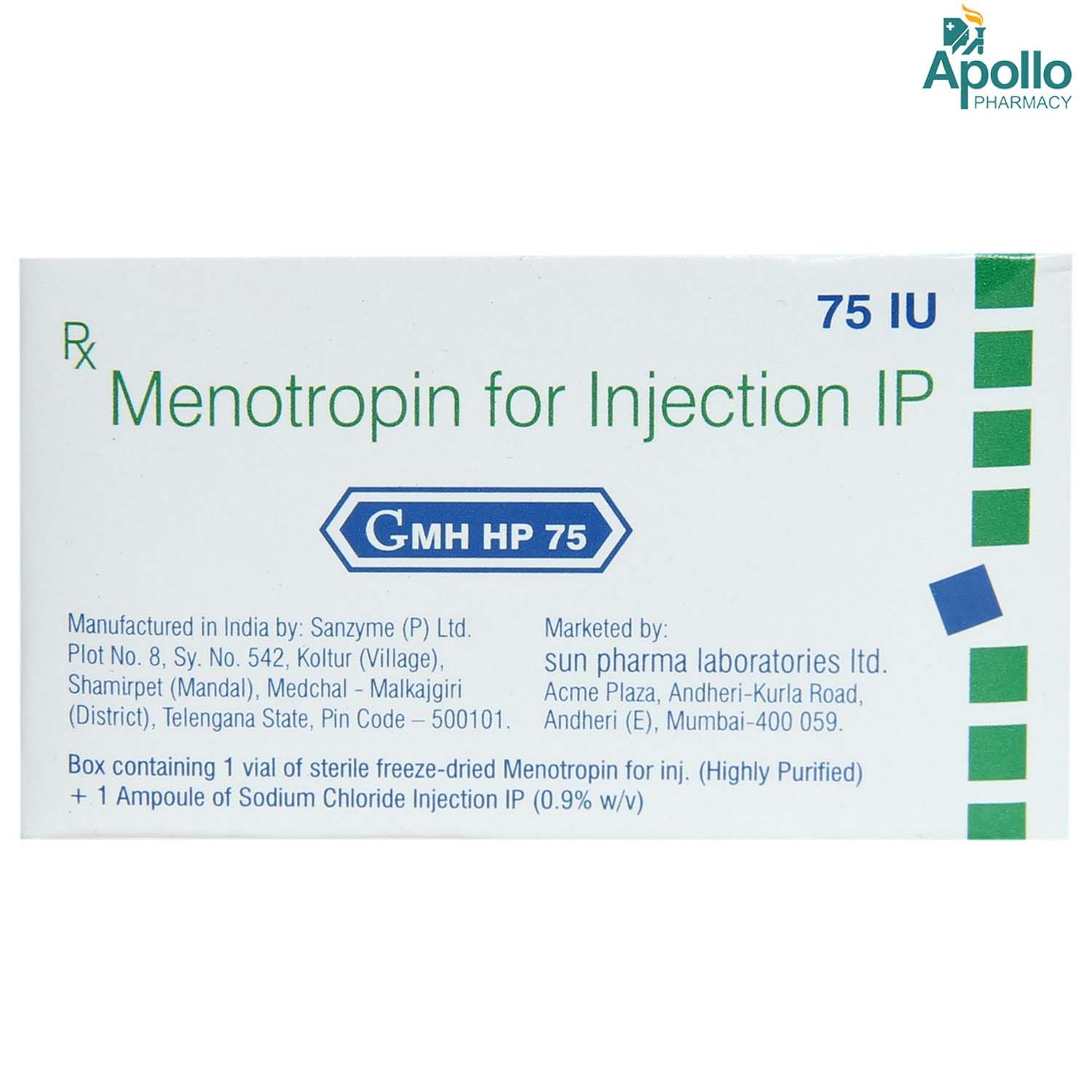 GMH HP 75 Injection 1's Price, Uses, Side Effects, Composition - Apollo ...