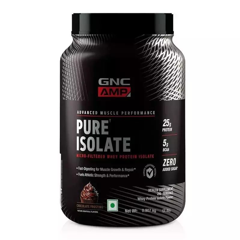 Buy GNC AMP Pure Isolate Whey Protein Chocolate Frosting Flavour Powder ...