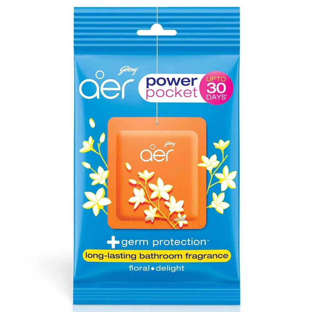 Buy Godrej Aer Power Pocket Floral Delight Bathroom Fragrance, 10 gm ...