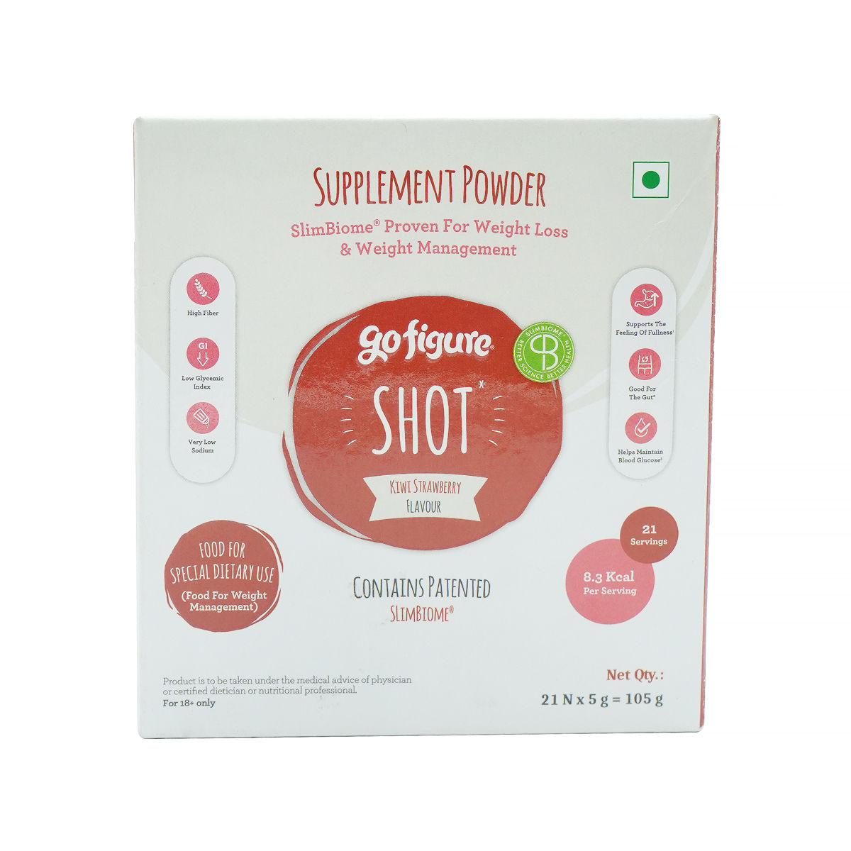 GoFigure Weight Management Shot Kiwi Strawberry Flavour Powder, 105 gm ...
