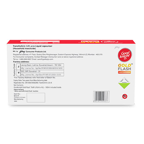Good Knight Gold Flash Mosquito Repellent Refill, 90 ml (2 x 45 ml ...